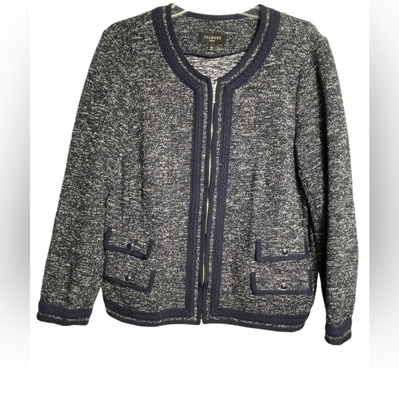 Talbots | Jackets & Coats | Talbots Size 8w Stunning Navy And White ...